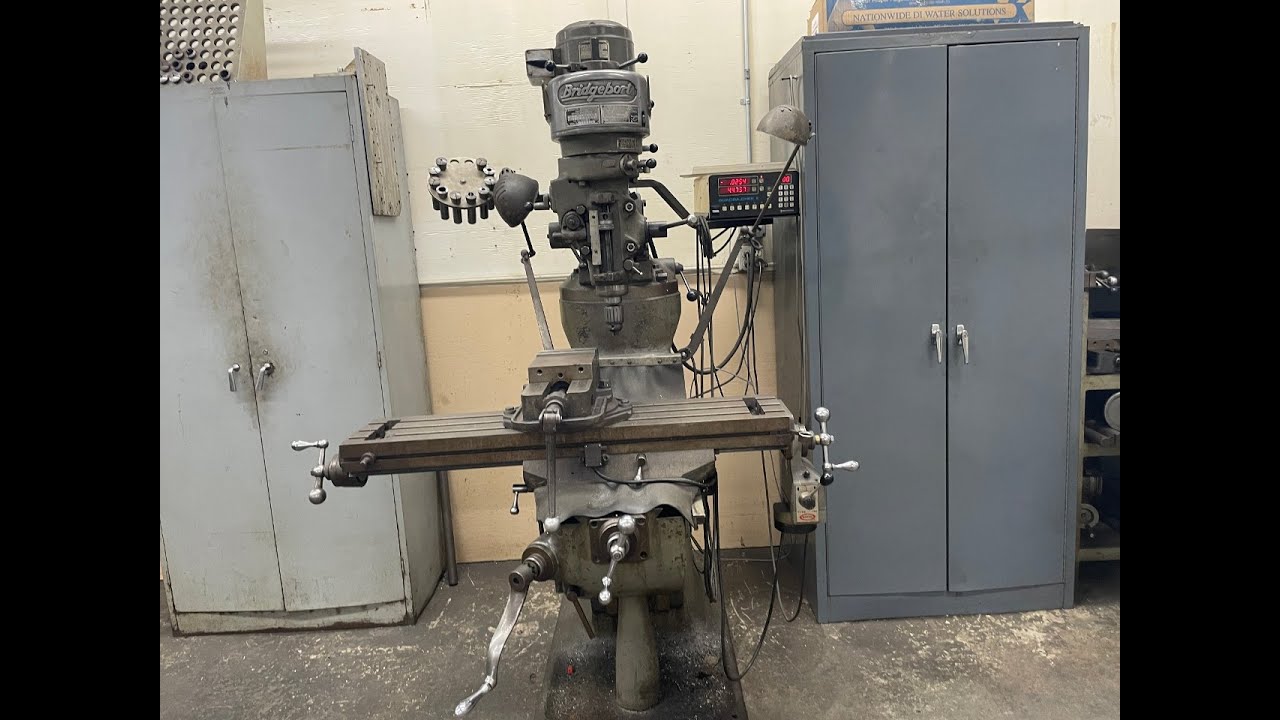 Bridgeport 1J Knee Mill with Quadra-Chek II 2-Axis DRO - YouTube