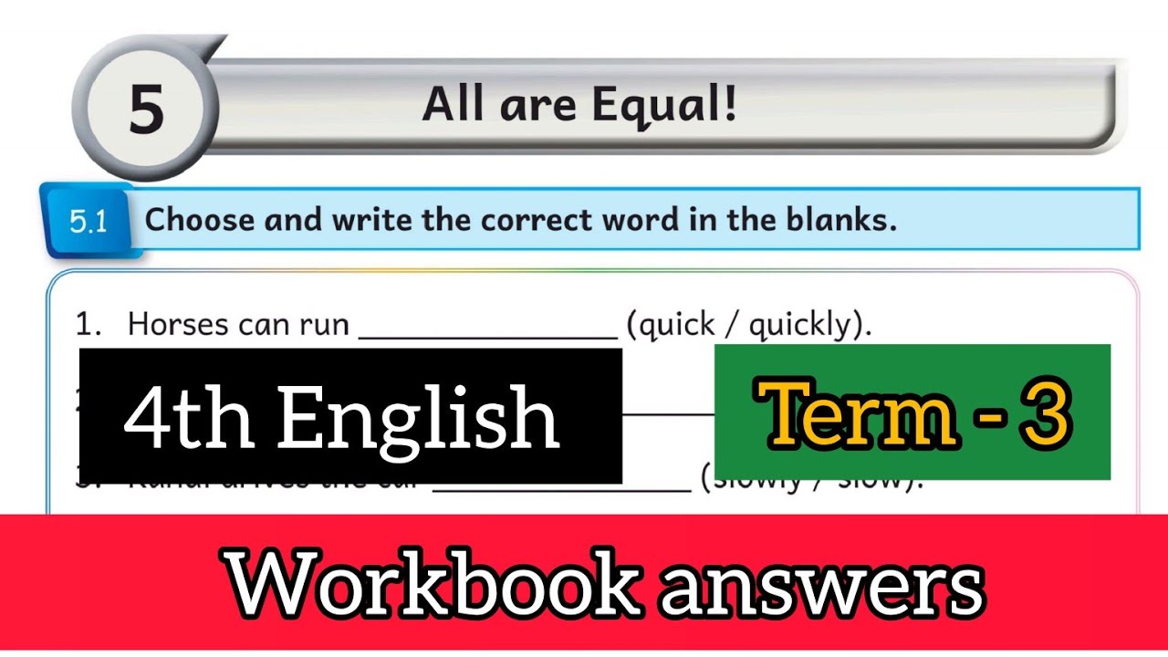 4th std English workbook answers | 4th English term 3 unit 5 workbook ...