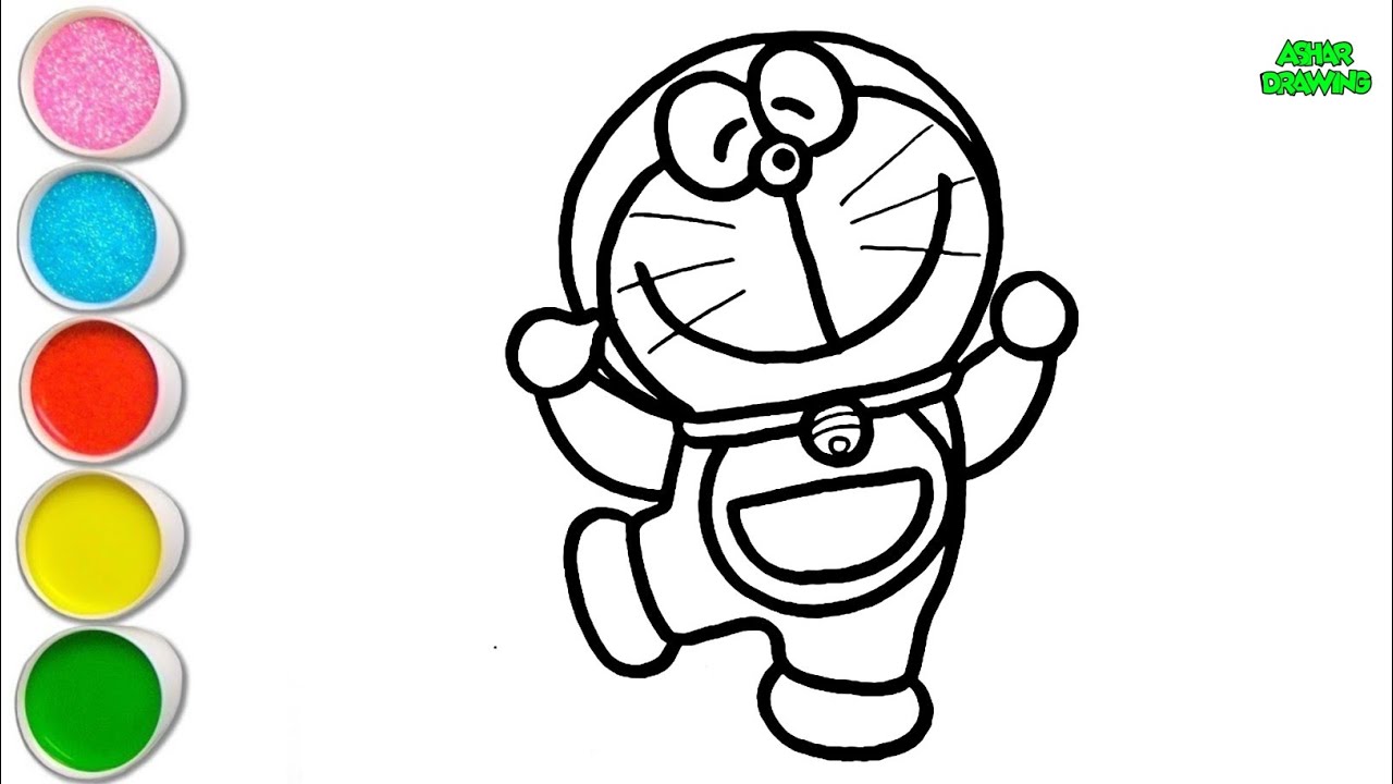Cute Doraemon Drawing, Painting and Coloring For Kids and Toddlers_ How ...