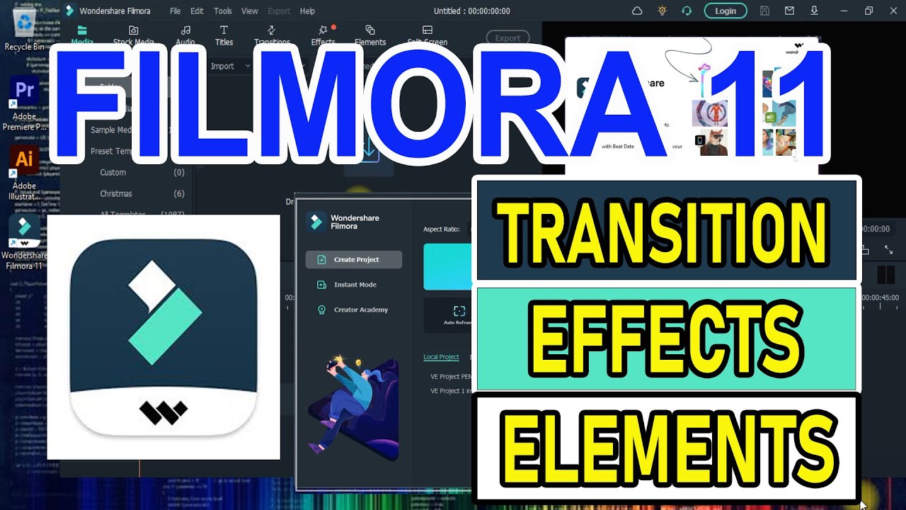 Filmora 11 Penambahan Transitions Effect Element - YouTube