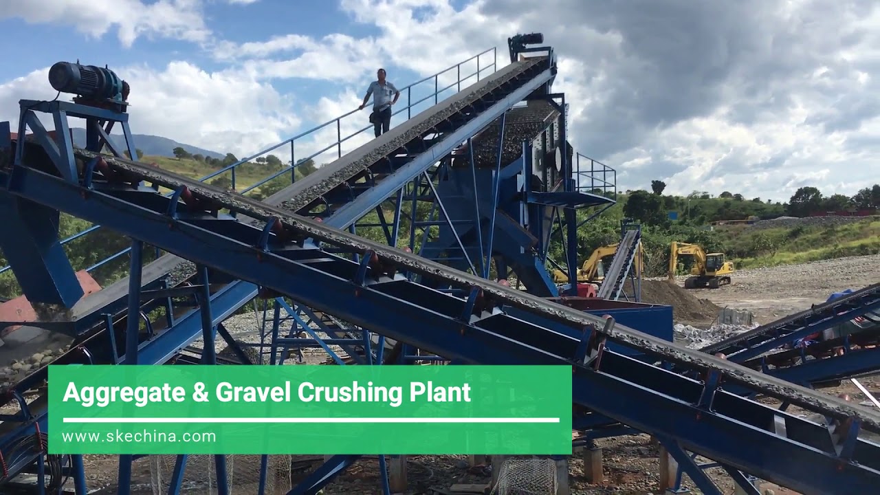 Aggregate gravel crushing plant - YouTube