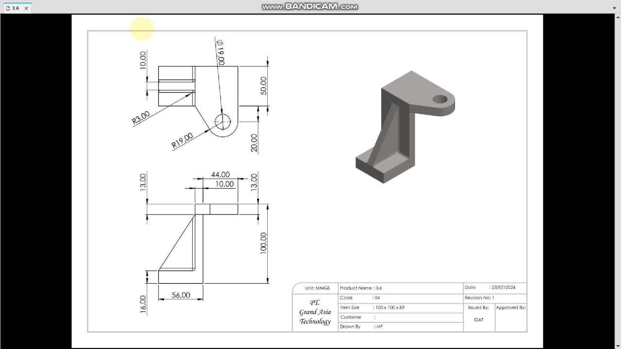 10 Minute Solidworks Exercise Design Bracket Basic Sketching and 3D ...
