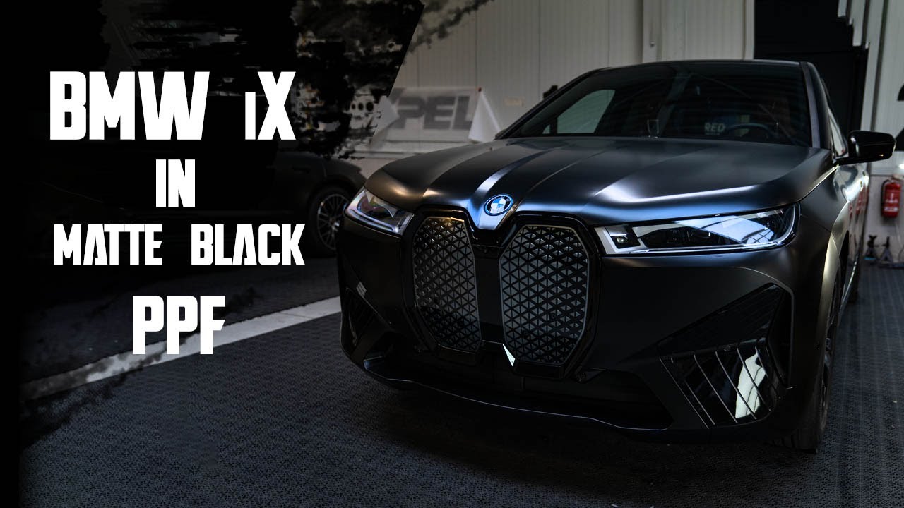 BMW iX in Matte Black PPF | GSWF Colored Paint Protection Film - YouTube