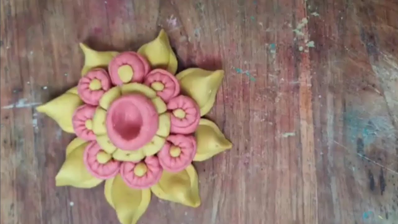 aate ke diya 11,art and craft design/ dough art /आटे से दिया/diya ...