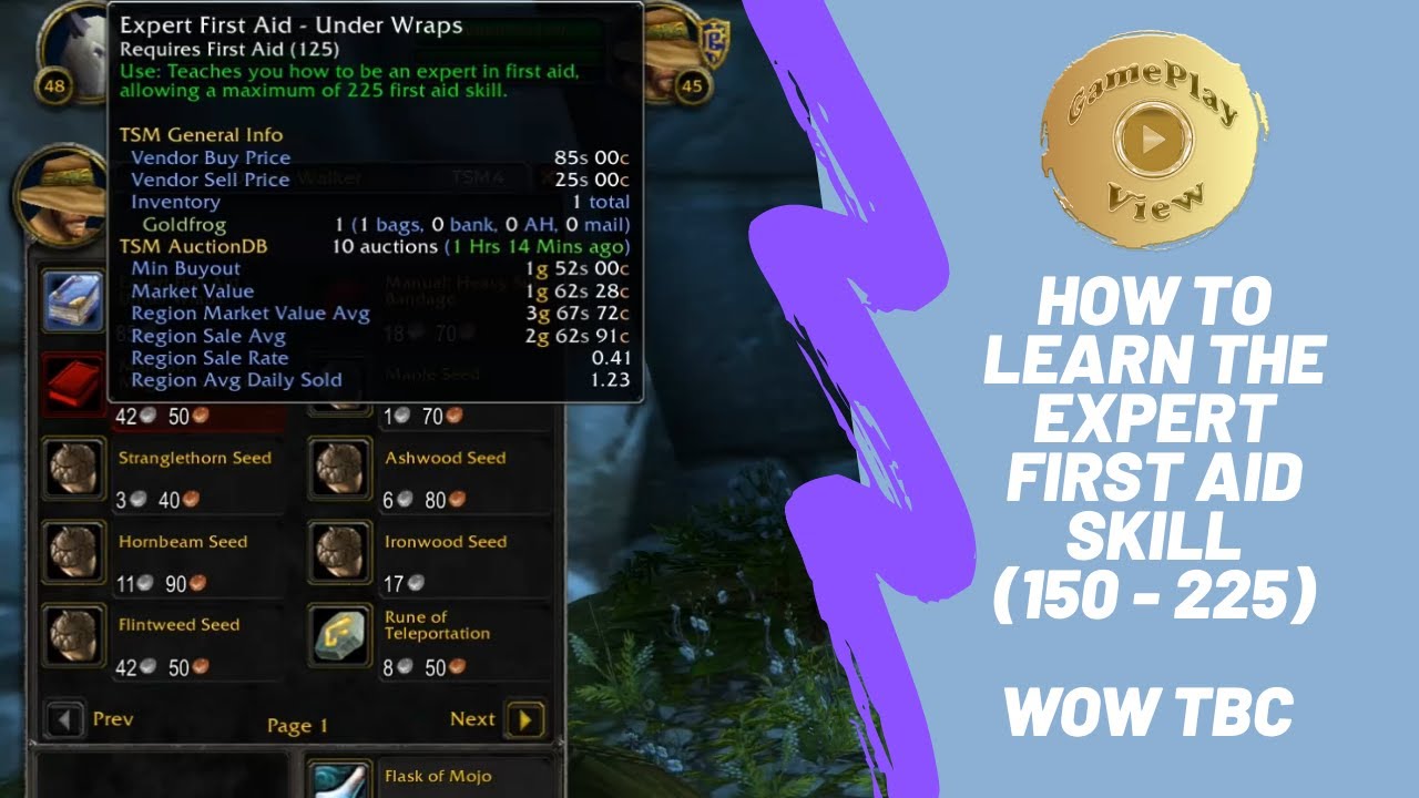 How to learn the Expert First Aid skill (150 - 225) on Alliance, WoW ...