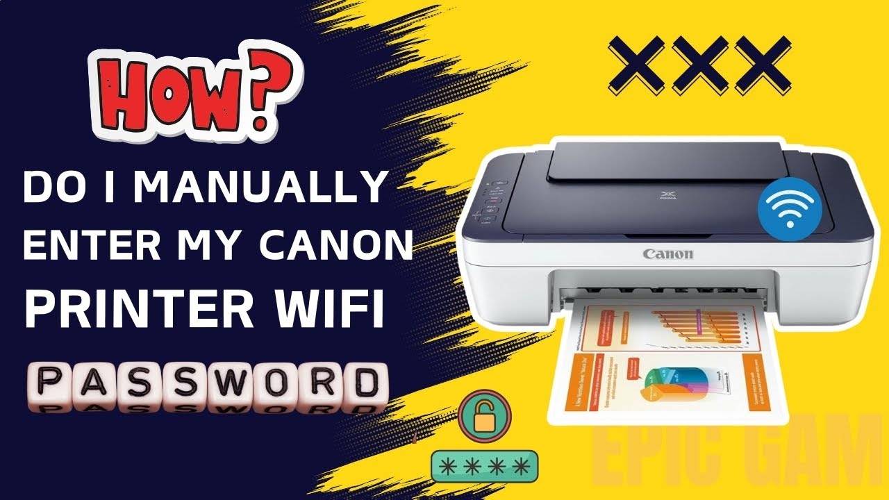 how do i manually enter my canon printer wifi password - YouTube
