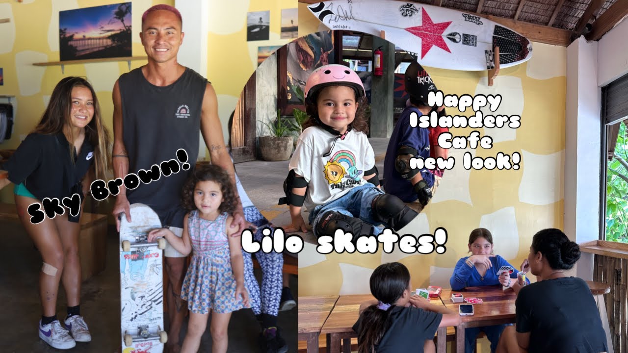 Another day in our new Happy Islanders Cafe + Lilo starts skating in ...