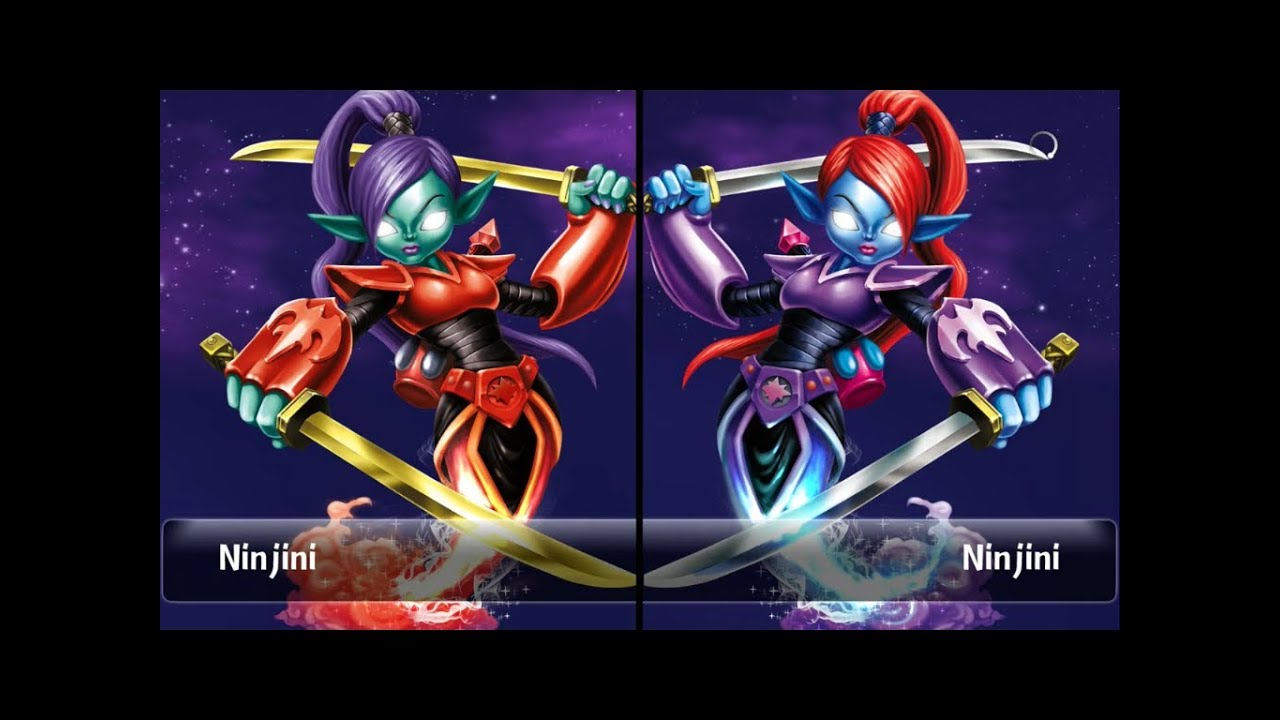 SKYLANDERS GIANTS SKY GEM MASTER SCARLET NINJINI VS NINJINI - YouTube