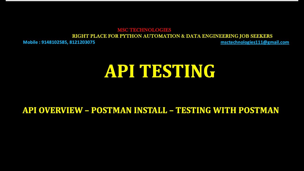 API OVERVIEW & TESTING WITH POSTMAN - YouTube