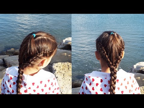 Две прически на каждый день. Французские и голландские косы в одну. // Two braids into one