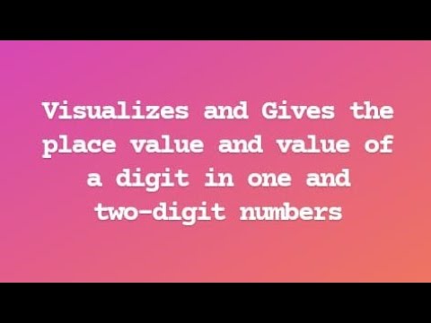 Visualizes and Gives the place value and value of a digit in one and ...