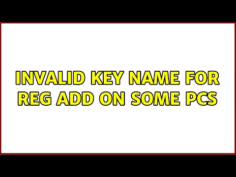 Invalid key name for REG ADD on some PCs - YouTube