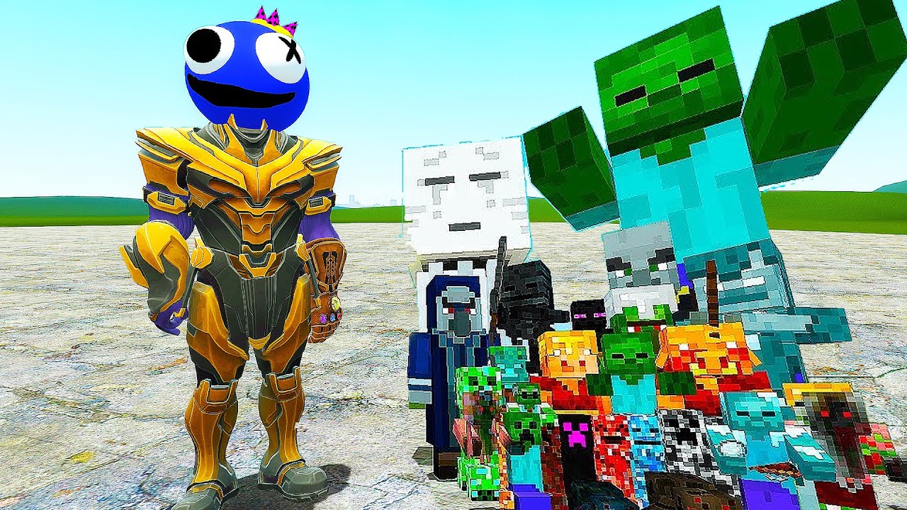 RAINBOW FRIENDS VS ALL MINECRAFT ZOMBIE MOB in Garry's Mod - YouTube