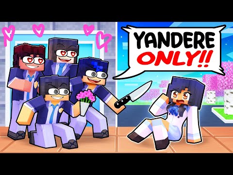 ONE GIRL in an ALL YANDERE Minecraft School!