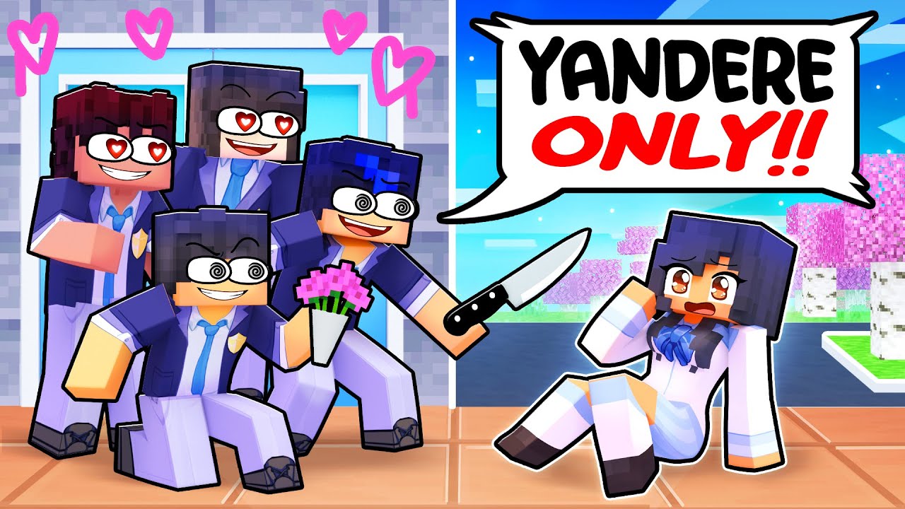 ONE GIRL in an ALL YANDERE Minecraft School! - YouTube