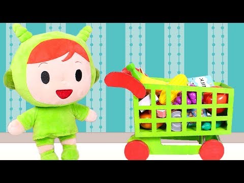 Pocoyo Toys episodes ❤ Doing shopping with Nina at supermarket | Videos for kids