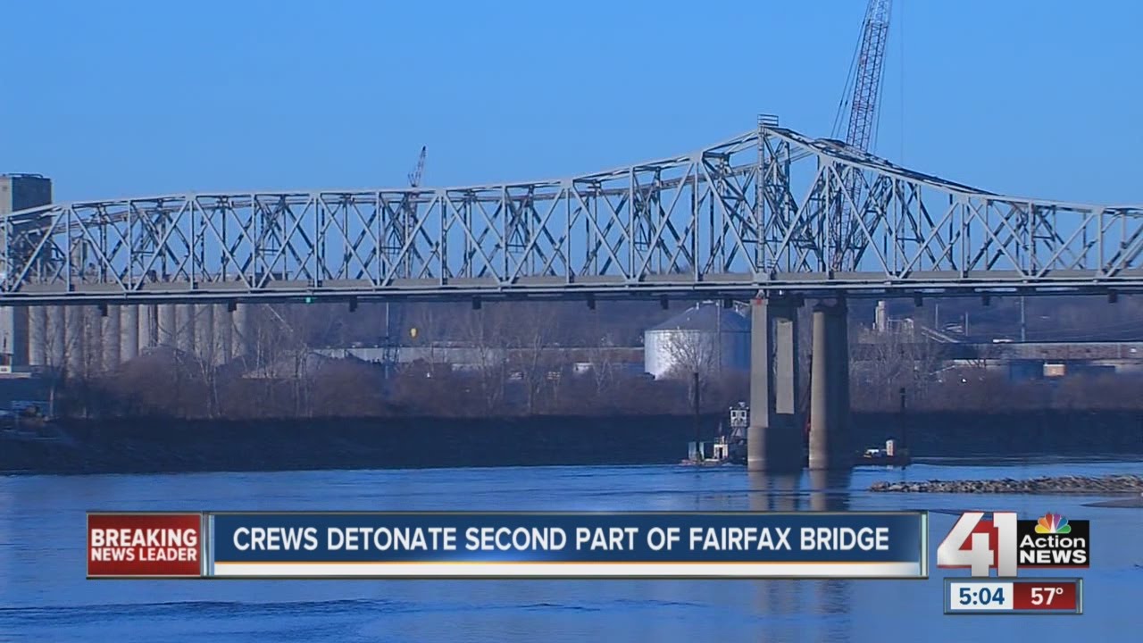 Crews demolish second section of Fairfax Bridge - YouTube