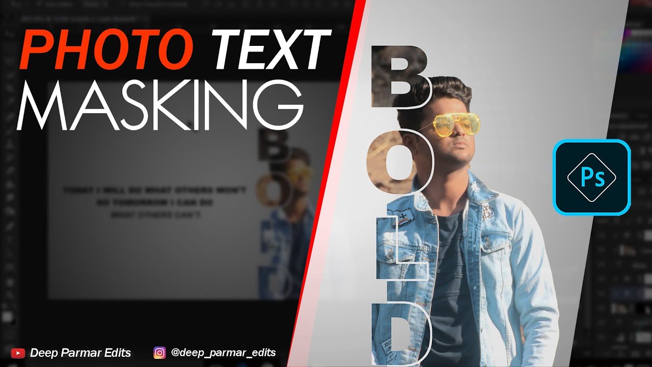 PHOTO TEXT MASKING EFFECT IN PHOTOSHOP- PHOTOSHOP TUTORIALS - YouTube