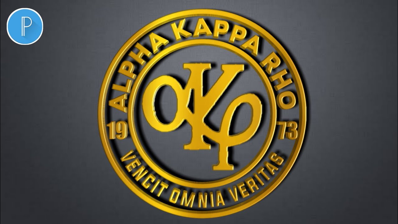 ALPHA KAPPA RHO Golden Logo Design|Made by Pixellab|How to Create on ...