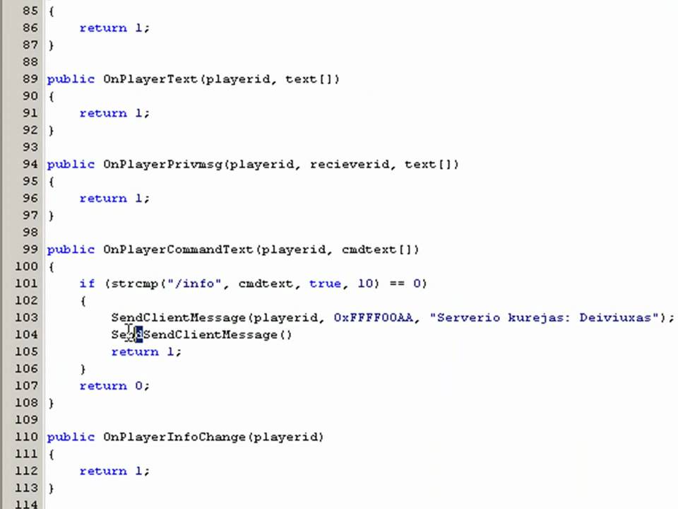 [LT]Pawno Script pamoka - Kaip sukurti /info komanda - YouTube