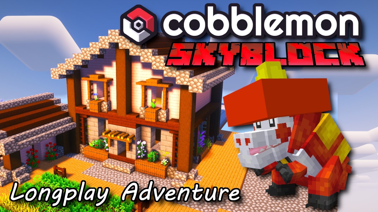 Cherry Wood house in Minecraft | Cobblemon Skyblock | Minecraft Longplay (no commentary) - YouTube