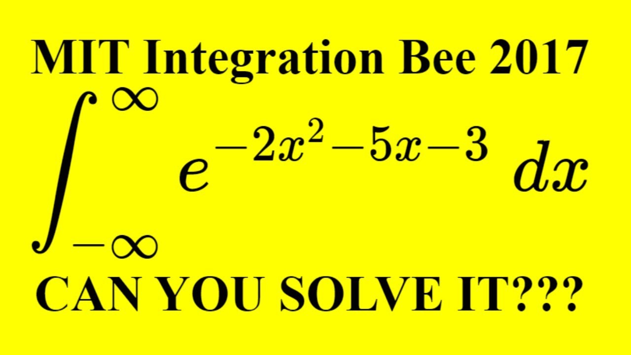 MIT Integration Bee 2017 #8 - YouTube