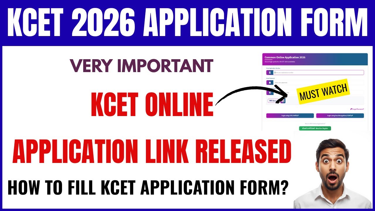 KCET Online Application Link Released 2026 | How to fill KCET ...