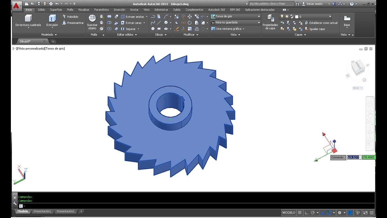 Rueda de trinquete en AutoCAD 2015 - YouTube