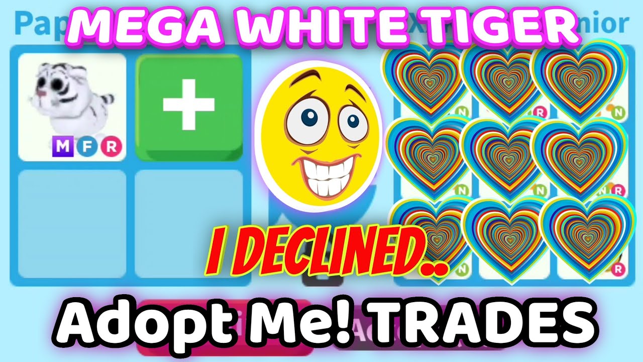 Trading MEGA NEON White Tiger in Adopt Me! #tradingmegadoptme # ...