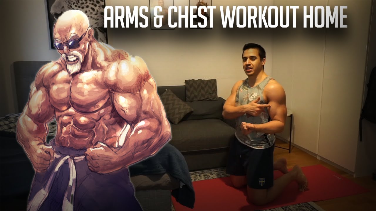 Anime DBZ Muscles Workout From Home Arms & Chest (NO EQUIPMENT!) - YouTube