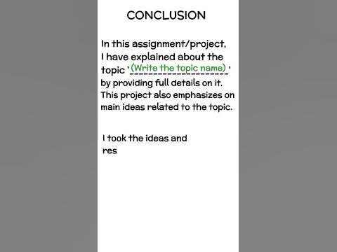 how to write conclusion in project | how to make assignments conclusion ...