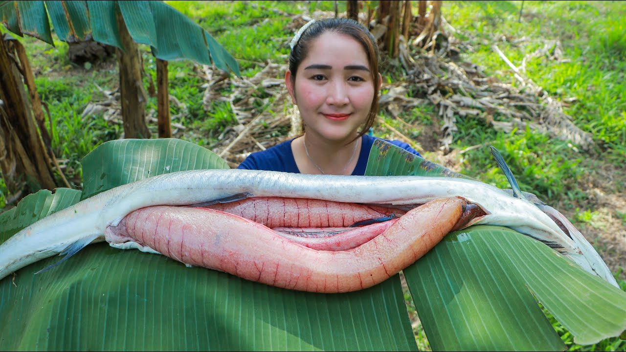 Have you ever seen this long sword fish before | Sword fish soup for my ...
