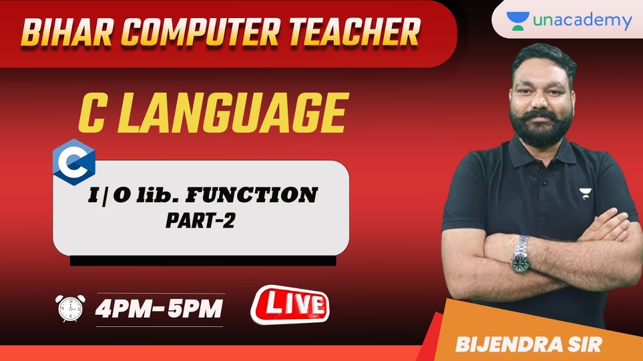 Bihar Computer Teacher C Prog Io Library Function Part 2 Bijendra Sir Expert Class