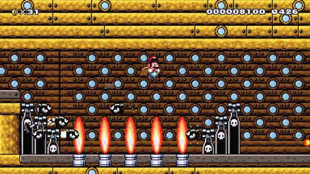 SMW Airship (Checkpoint) 슈퍼마리오 메이커 WiiU 20160123 빈스 - YouTube