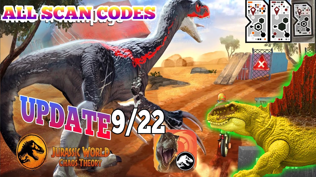 Jurassic World CHAOS THEORY 2025 MATTEL Scan Codes All Dinosaurs UPDATE ...