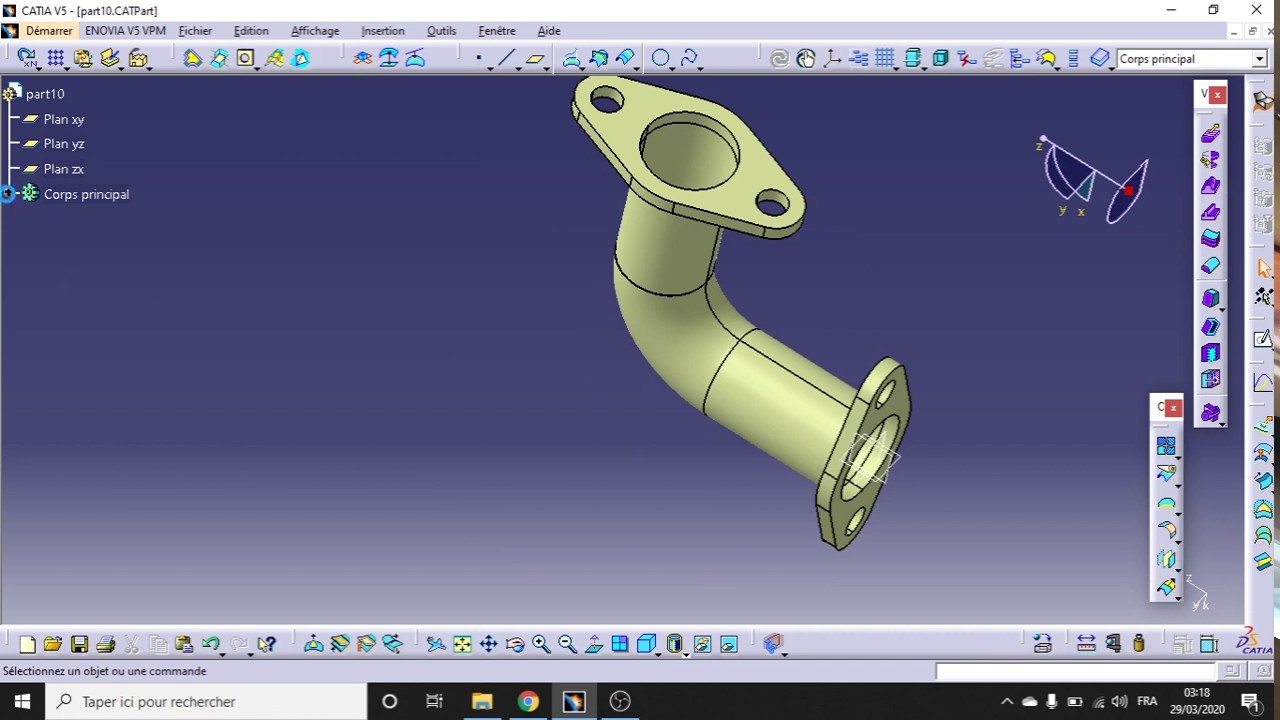 CATIA V5 - Tutorial Surface Design - YouTube