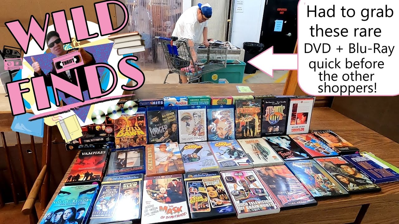 The rare DVD and Blu-rays don't last long at the thrift store - YouTube