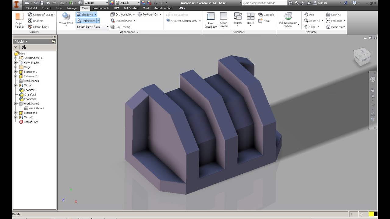 Base en Inventor 2014 ----Fácil---- - YouTube