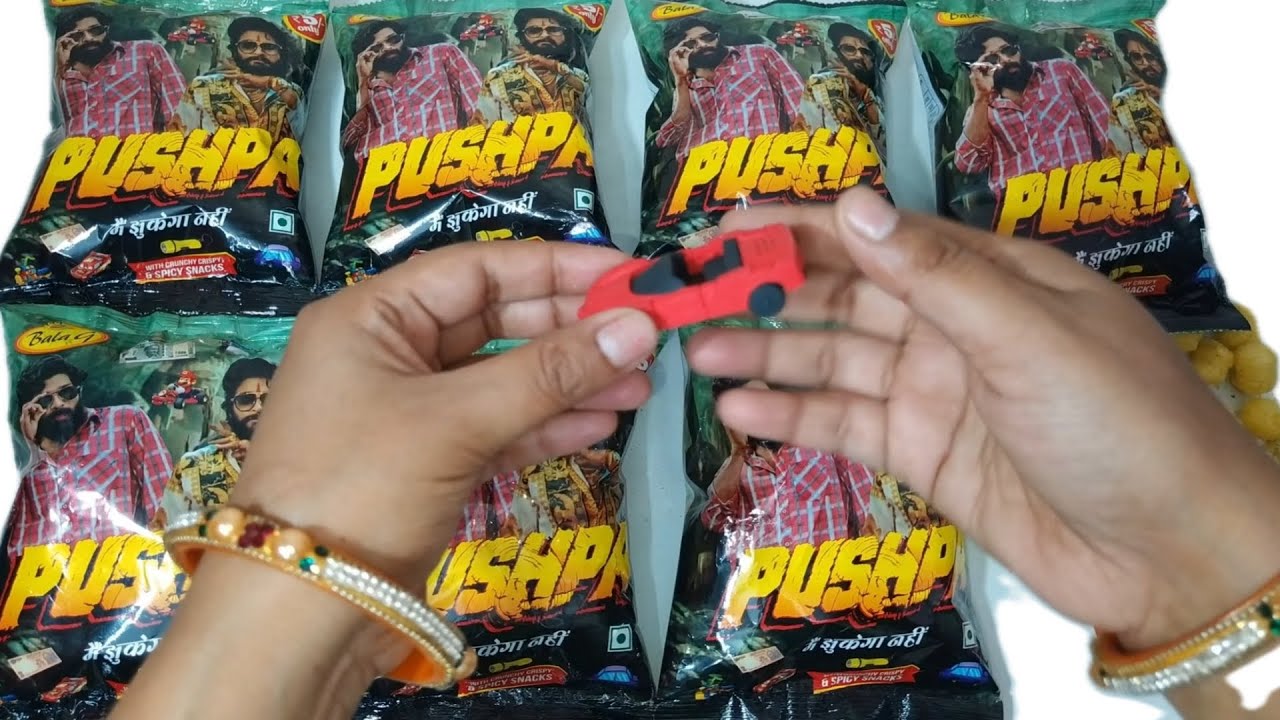 Pushpa2 snacks unboxing me jhukega nahi - YouTube