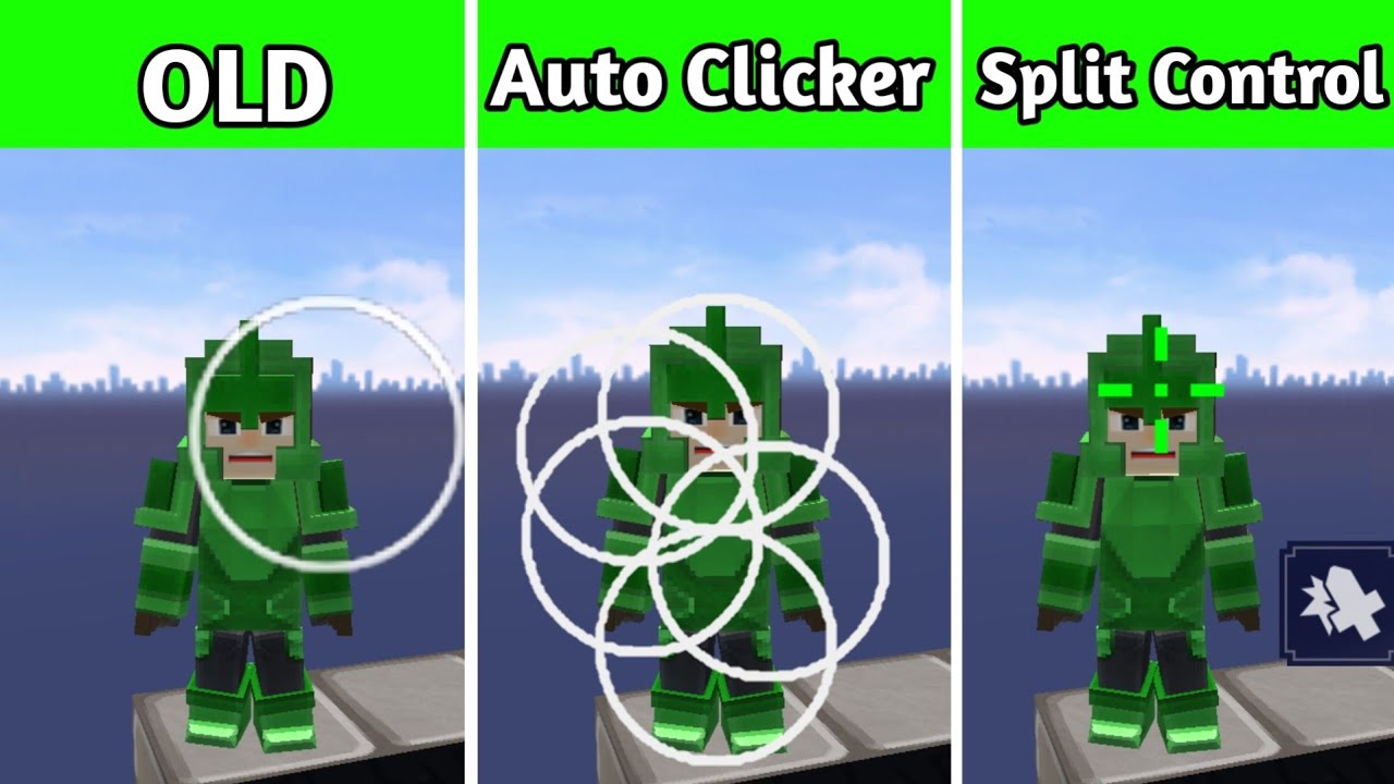 Old Attack VS Auto Clicker VS Split Control in BedWars! (Blockman Go ...