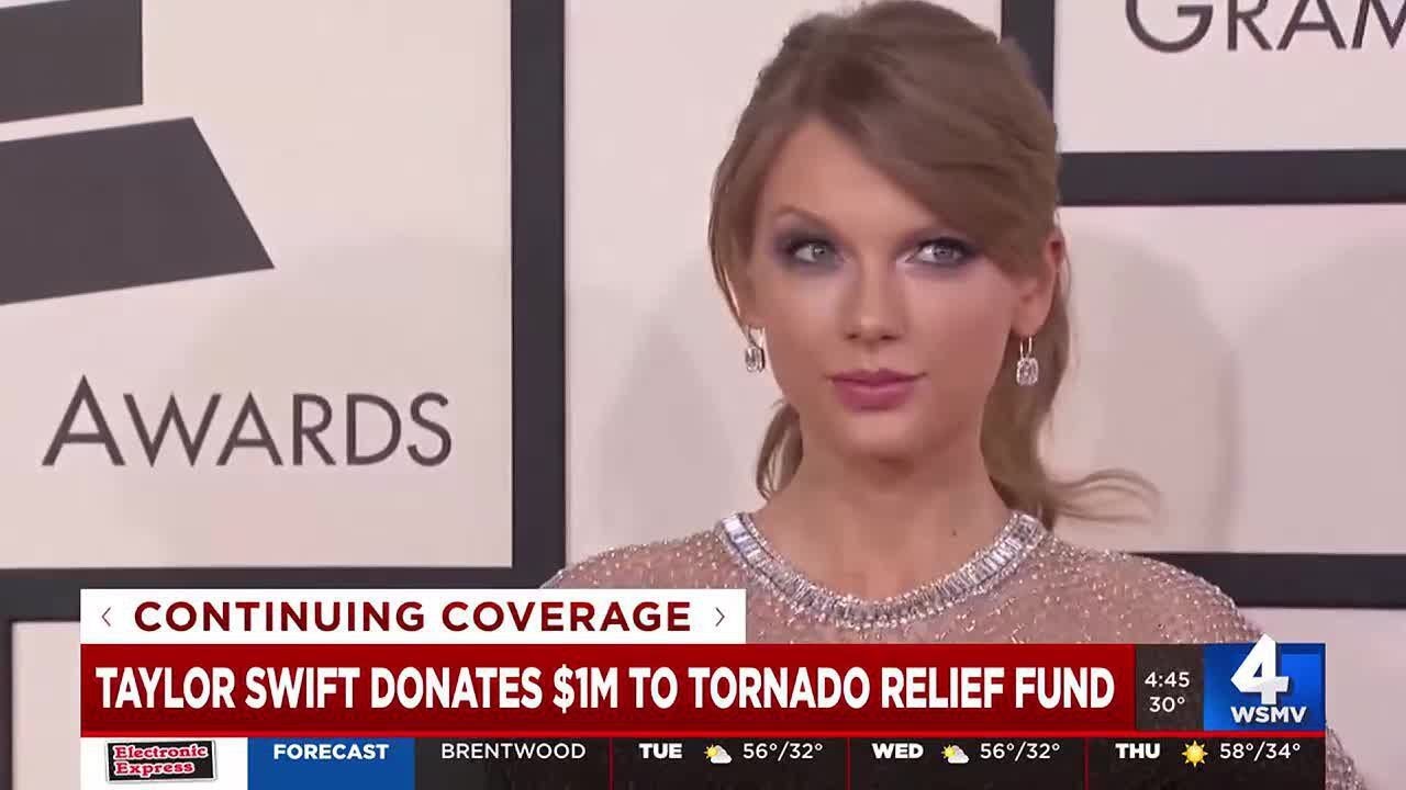 Taylor Swift donates $1 million to tornado relief fund - YouTube
