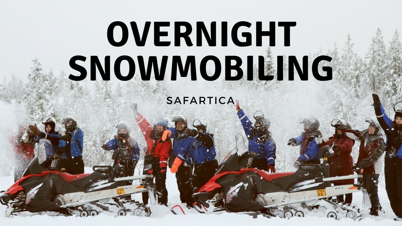Safartica overnight snowmobile safari with ice-floating. - YouTube