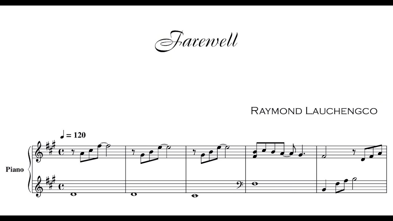 Intermediate Piano: Farewell (O.Quesada-BNTT-Piano) - YouTube