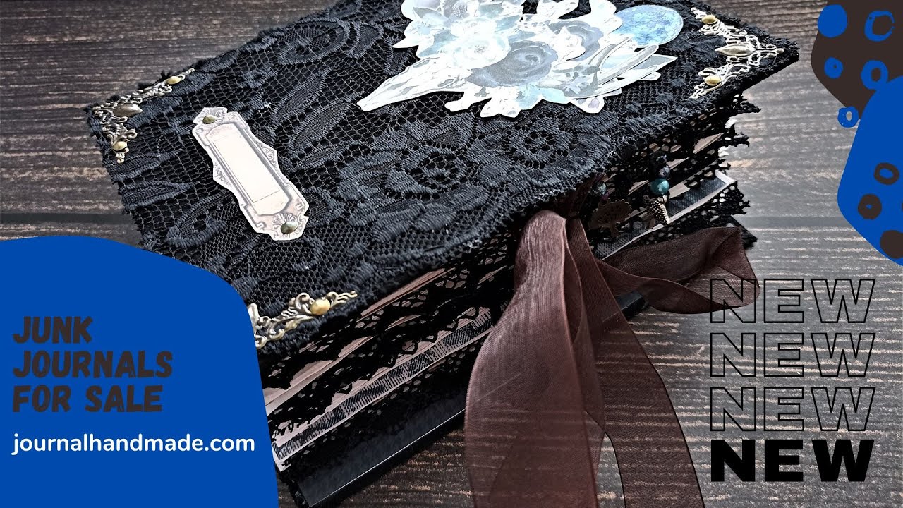 Gothic journal Moon journal Witch junk journal Moon grimoire handmade ...
