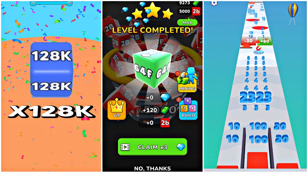 2048 Cube Run vs Jelly Run 2048 vs Number Run | Max Score Showdown 128K ...