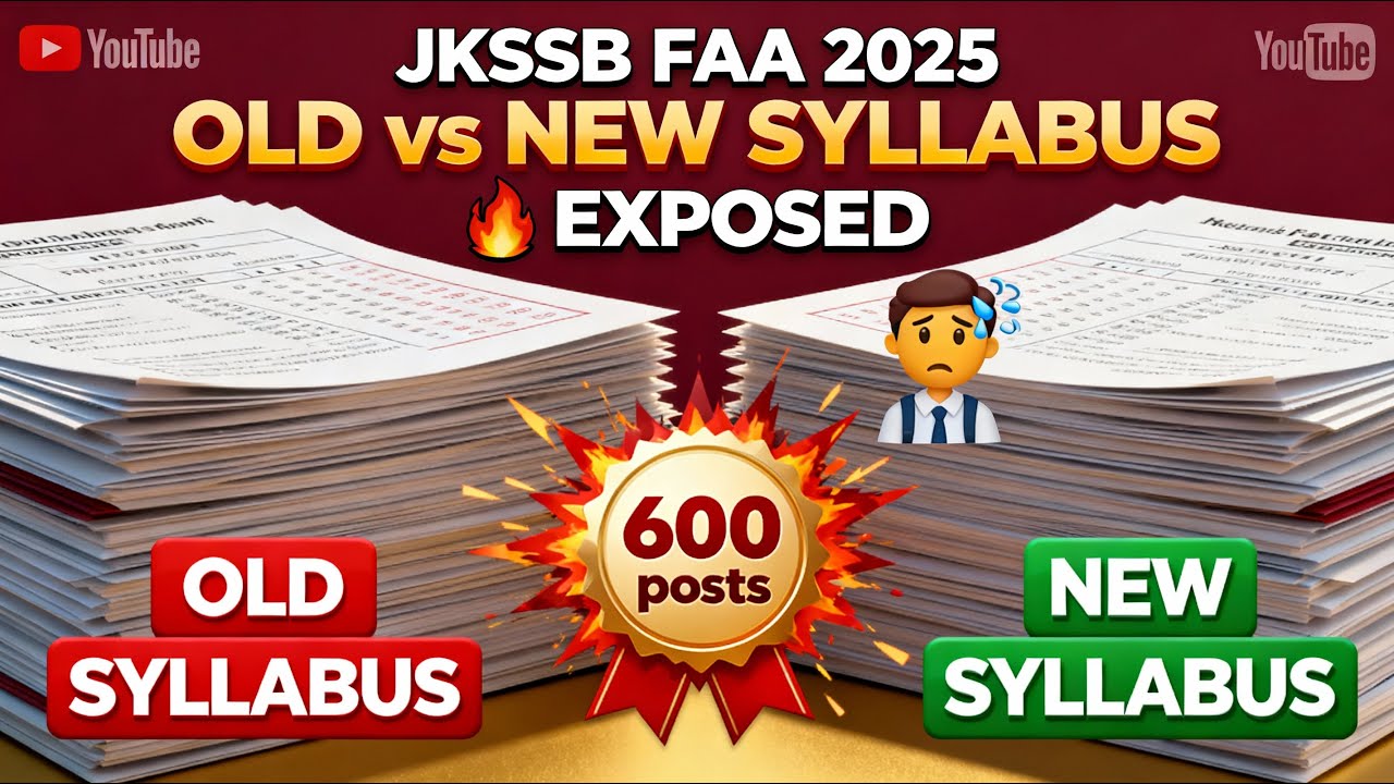 JKSSB FAA 2025 OLD vs NEW SYLLABUS Controversy EXPOSED | Official ...