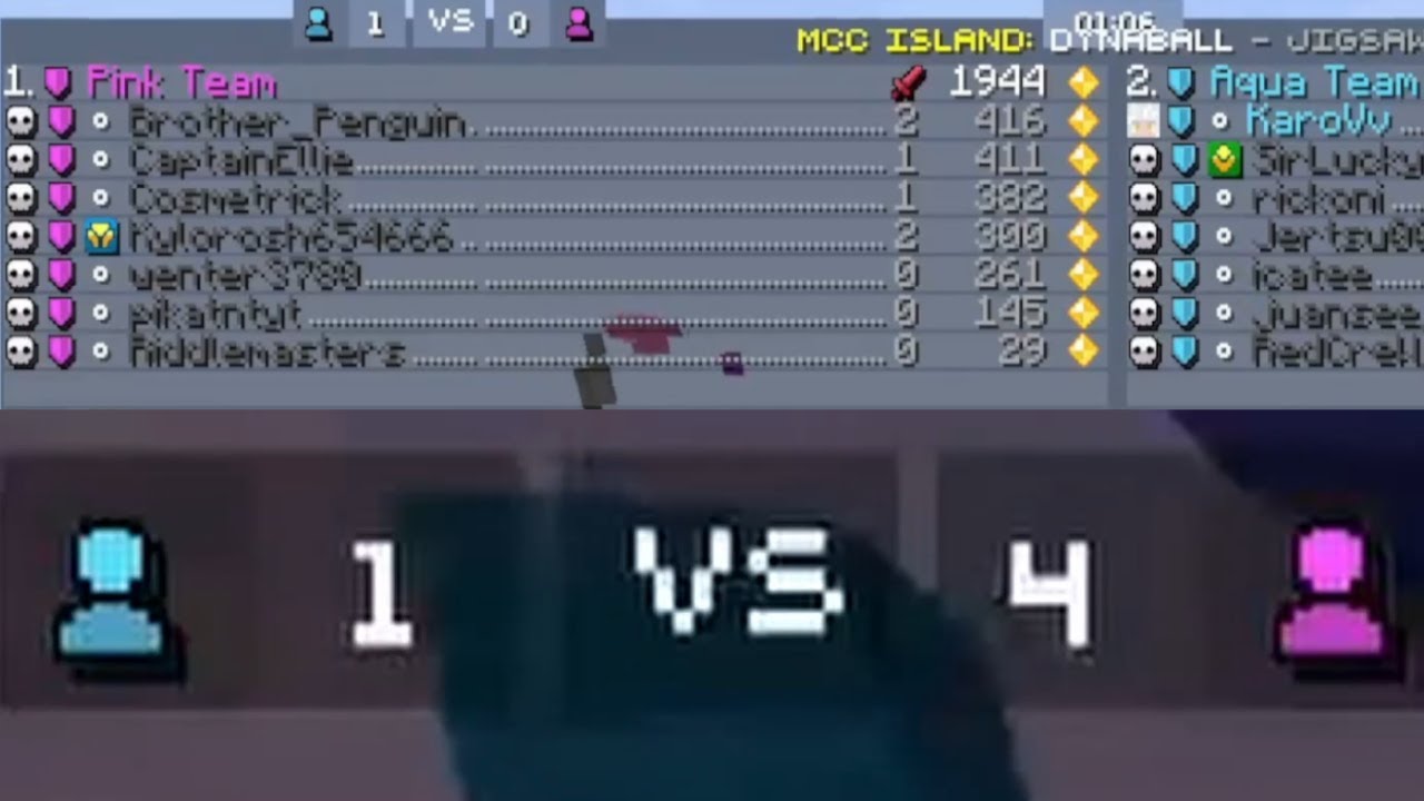 Winning Epic 1vs4 Dynaball Battle on Minecraft MCC Island! - YouTube