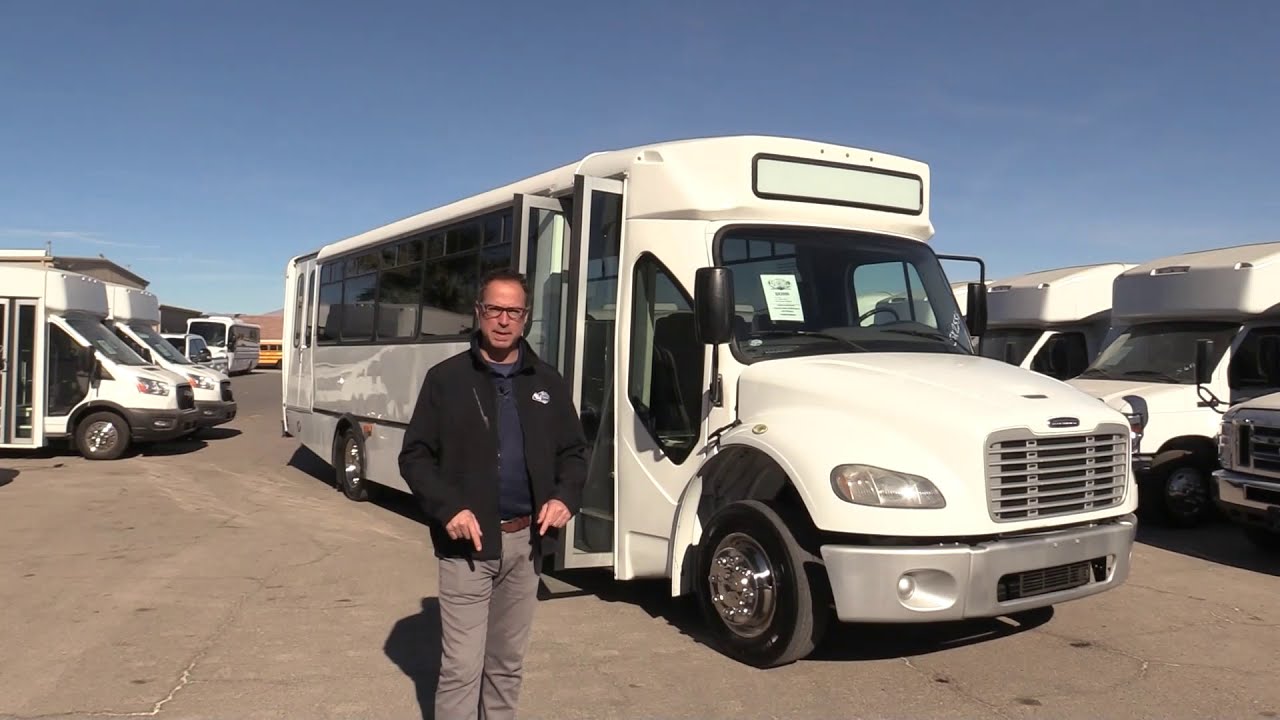 2013 Champion Defender Lift Equipped Shuttle Bus SX2556 - YouTube