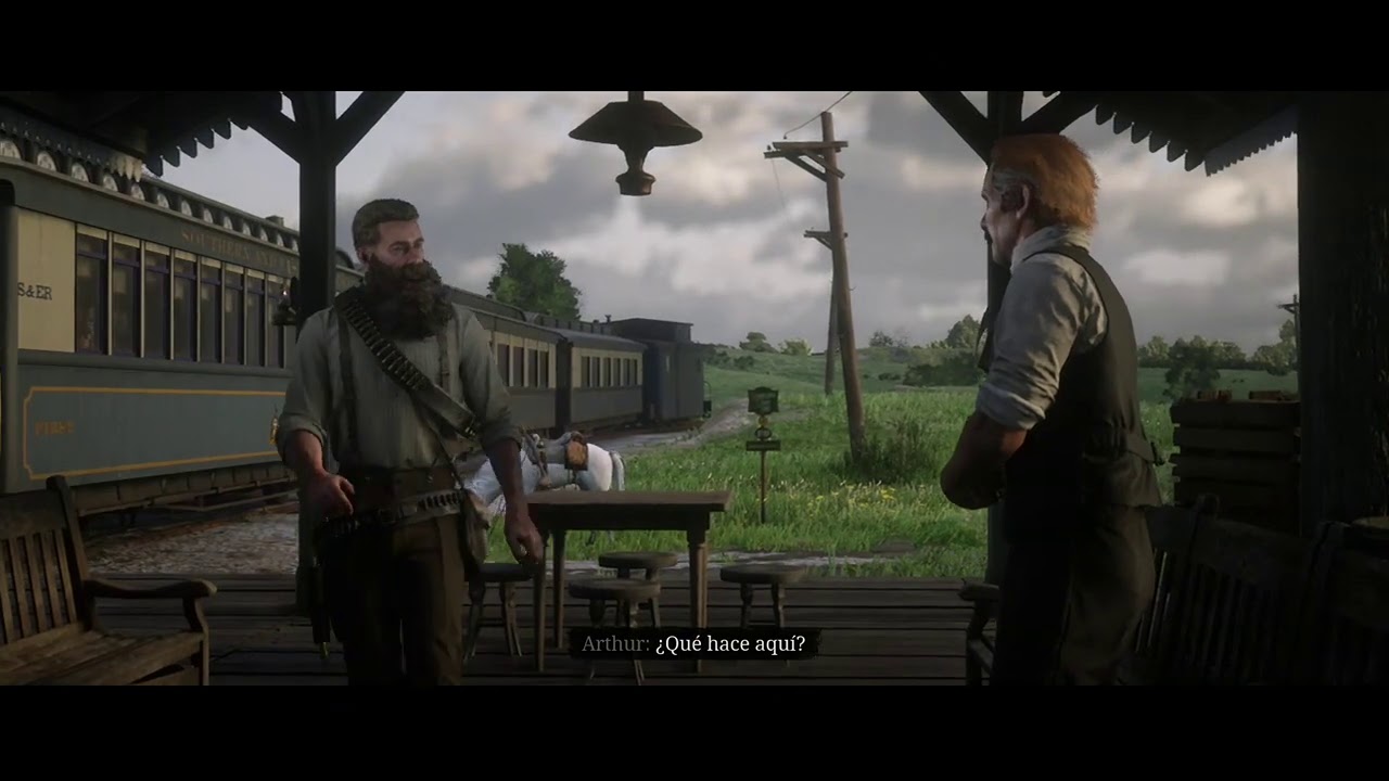 RDR2 - Arthur habla con el Reverendo Swanson en la estación de tren ...