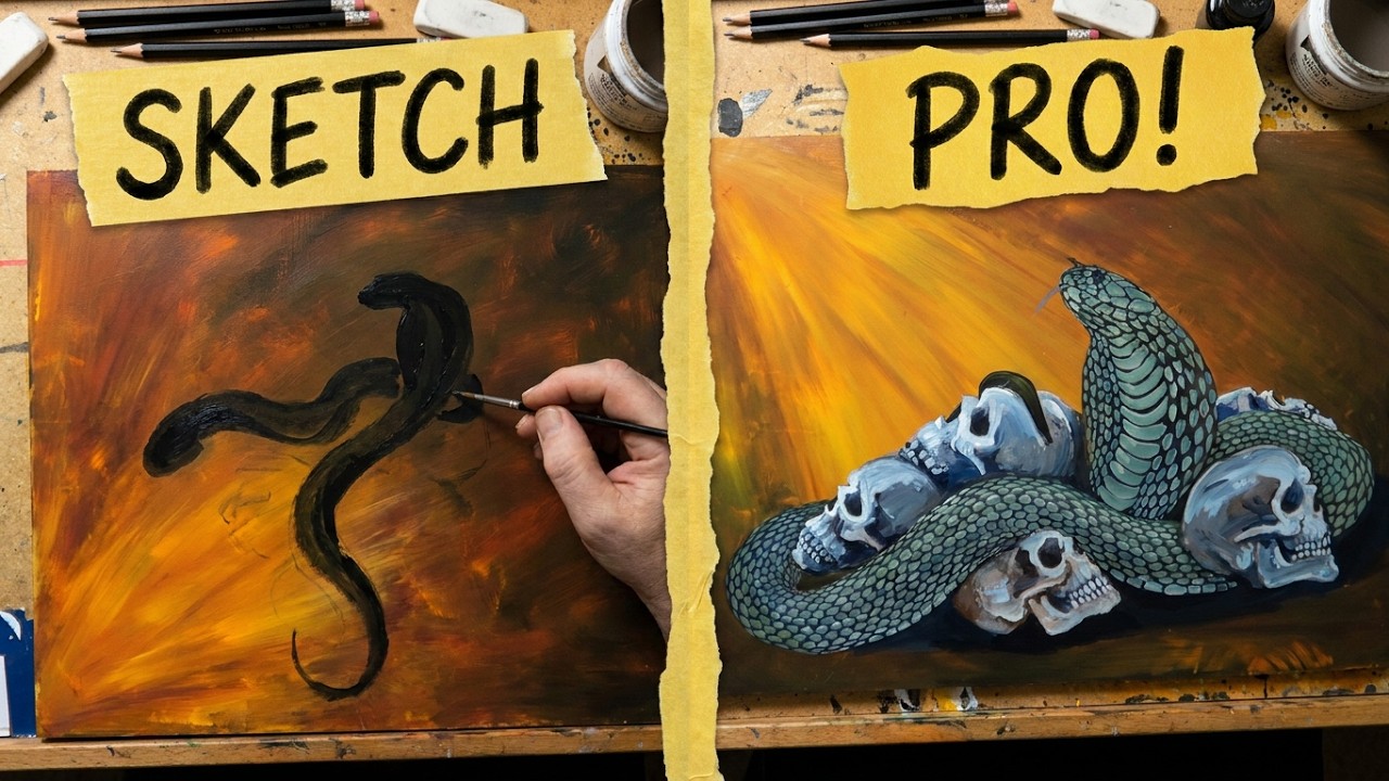 HOW I PAINT a COBRA with SKULLS - YouTube